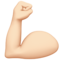 Flexed Biceps - Light emoji 💪🏻 on apple